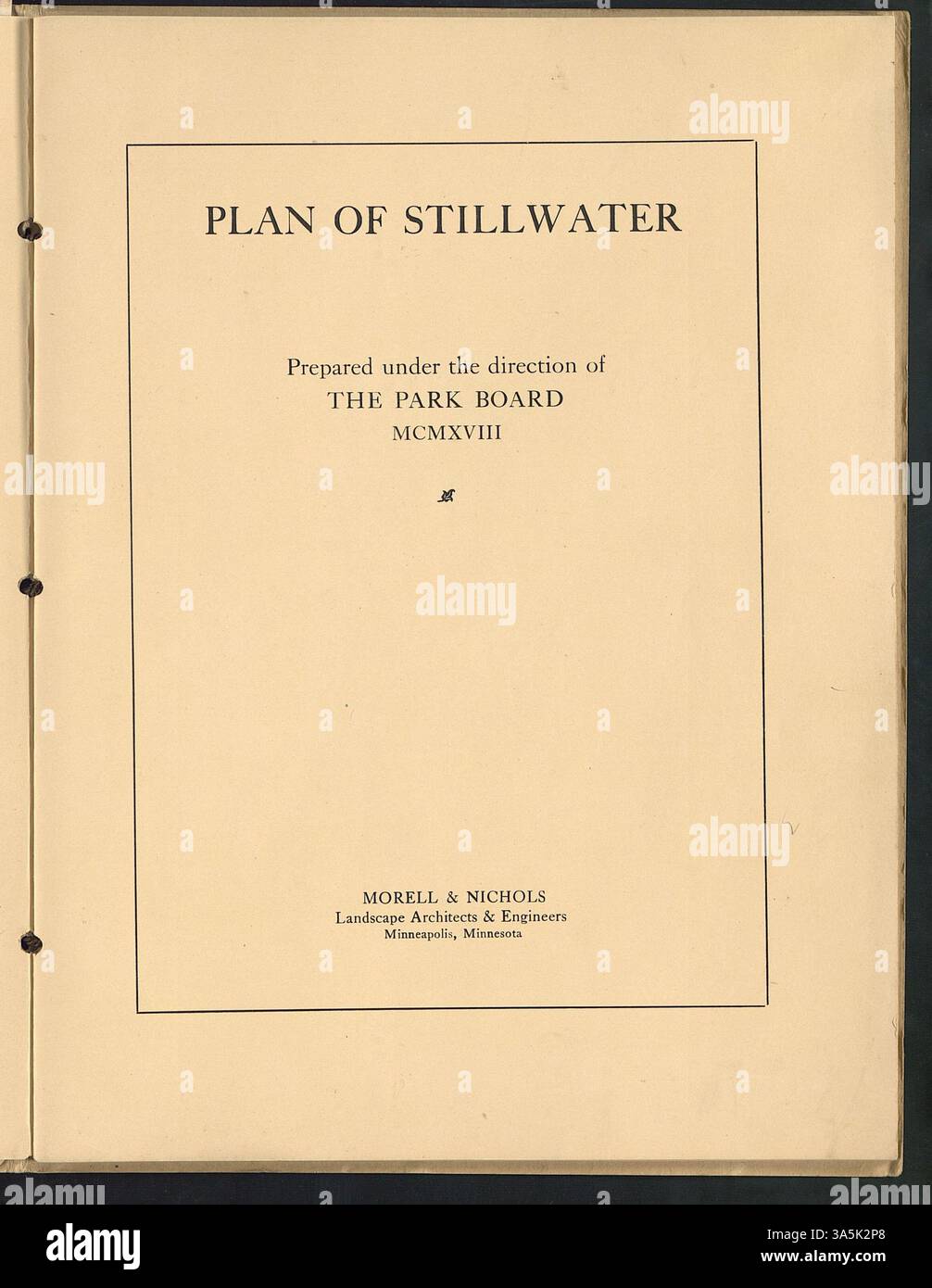 A 1918 city plan for Stillwater, created by Morell & Nichols, landscape ...