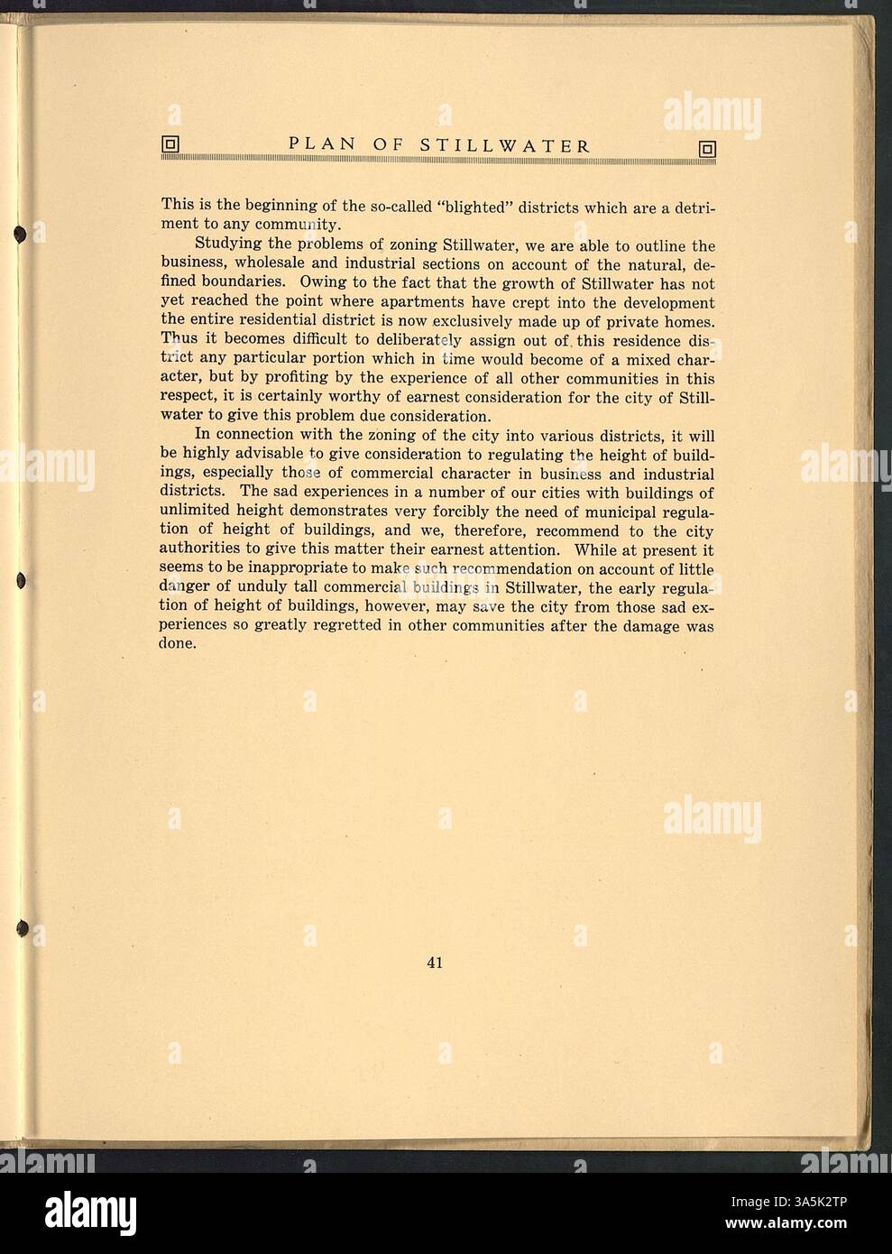 The 1918 plan of Stillwater, developed by Morell & Nichols of ...