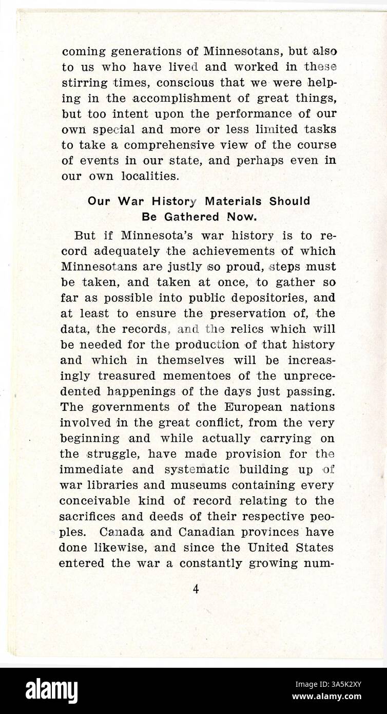 The movement to preserve Minnesota's World War I records involves ...