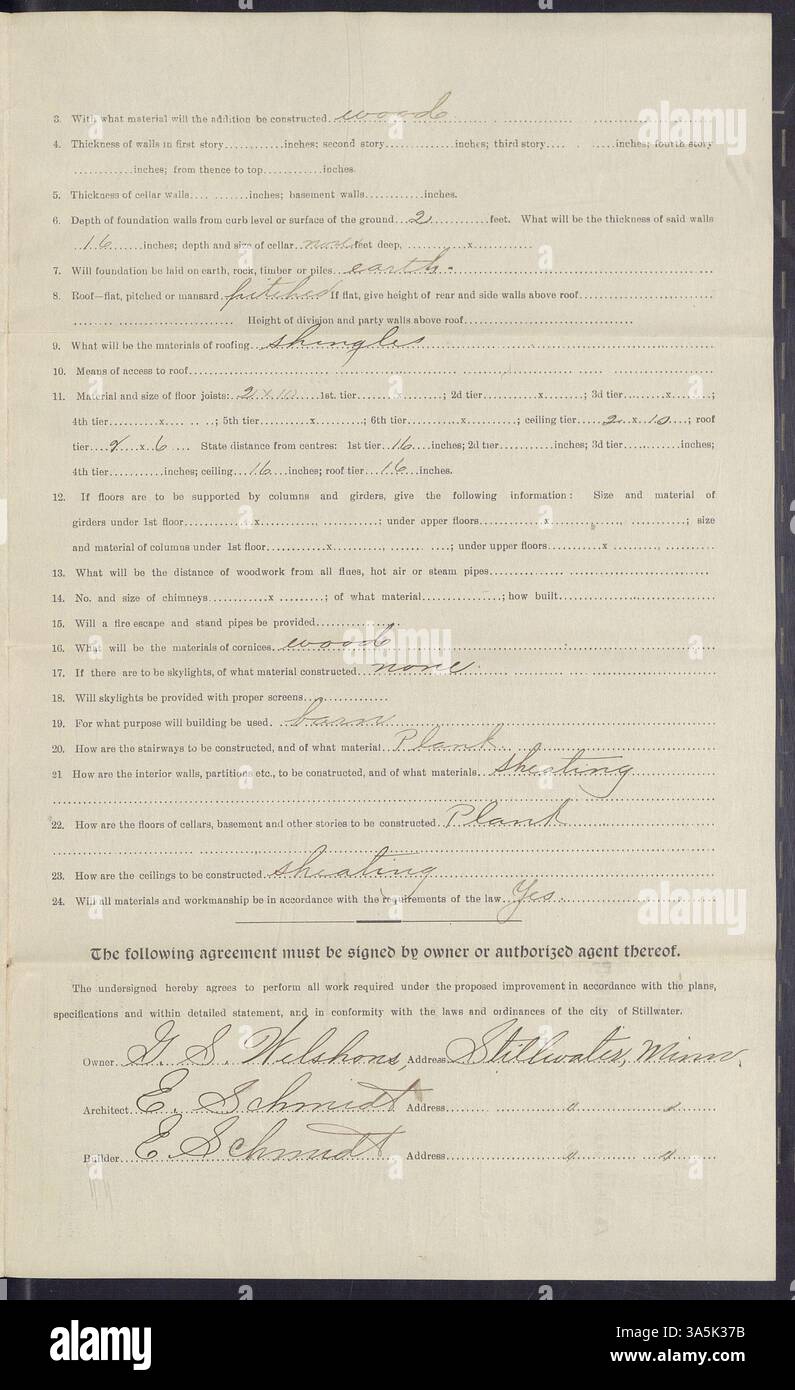 Building permit number 1214 was issued on April 27, 1905, for an ...