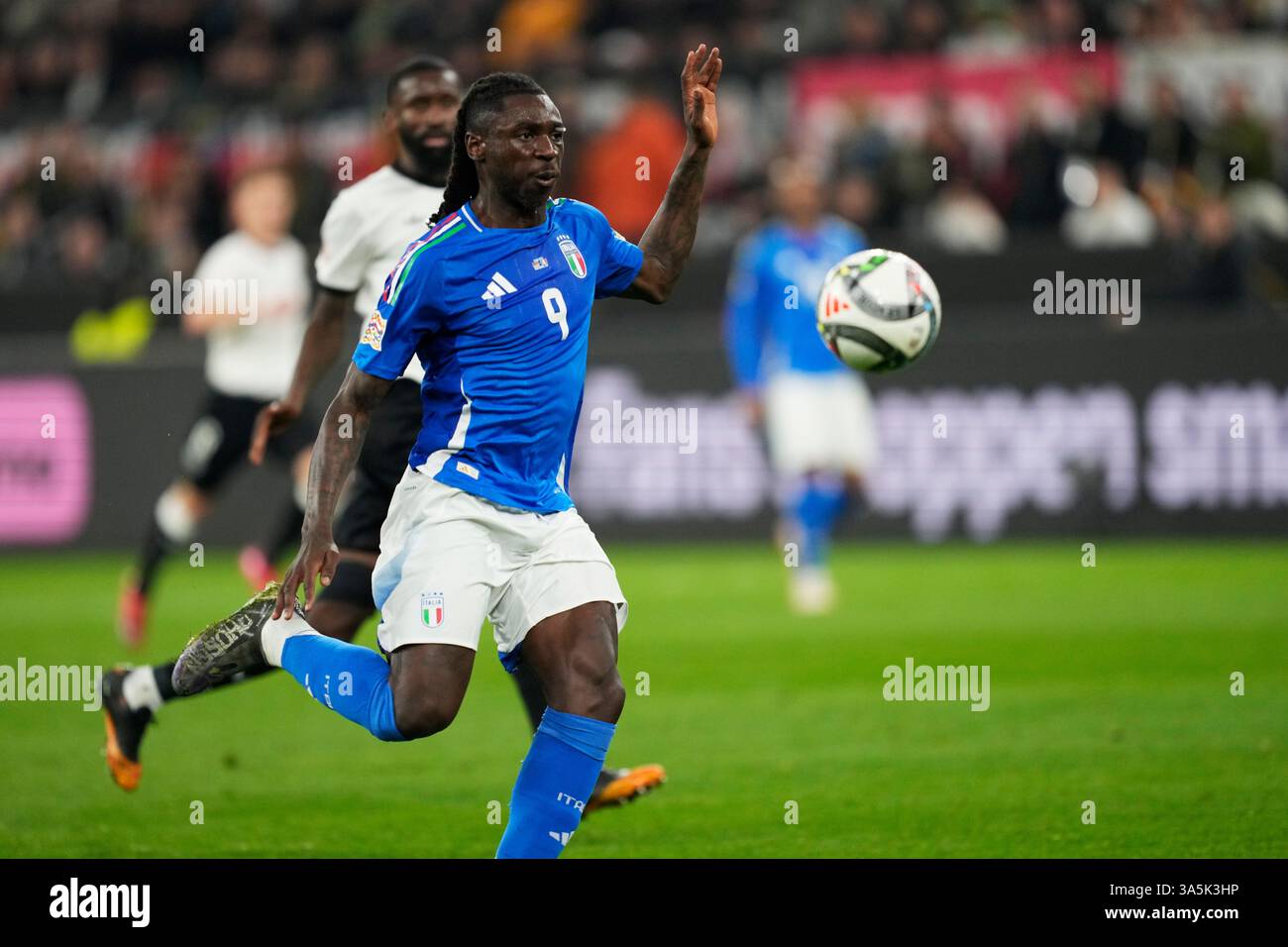 Italy's Moise Kean controls the ball during the Nations League ...