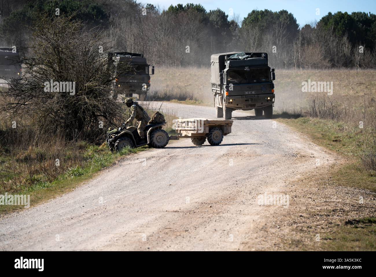 British army MAN SV HX 60 6x6 18.330 utility truck and quad bike in ...