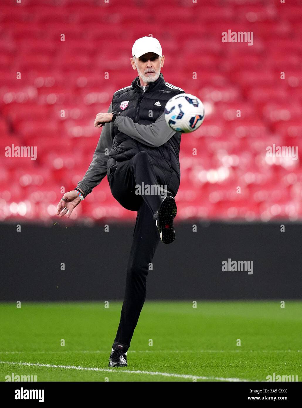 Latvia’s head coach Paolo Nicolato ahead of the training session at ...