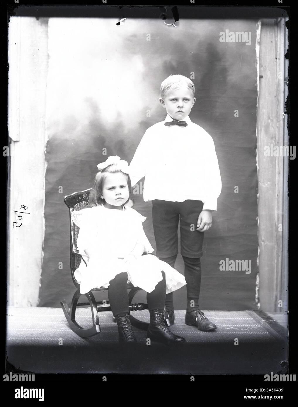 A portrait of Dwight and Inet Holcombe, children of Frederick and Elizabeth Holcombe, in ...