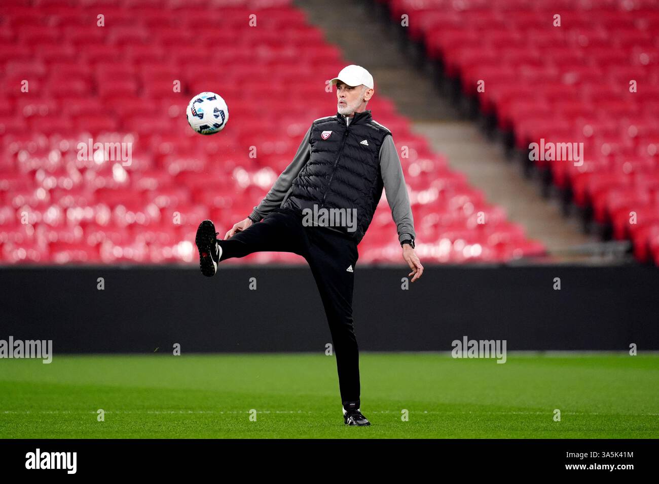 Latvia’s head coach Paolo Nicolato ahead of the training session at ...