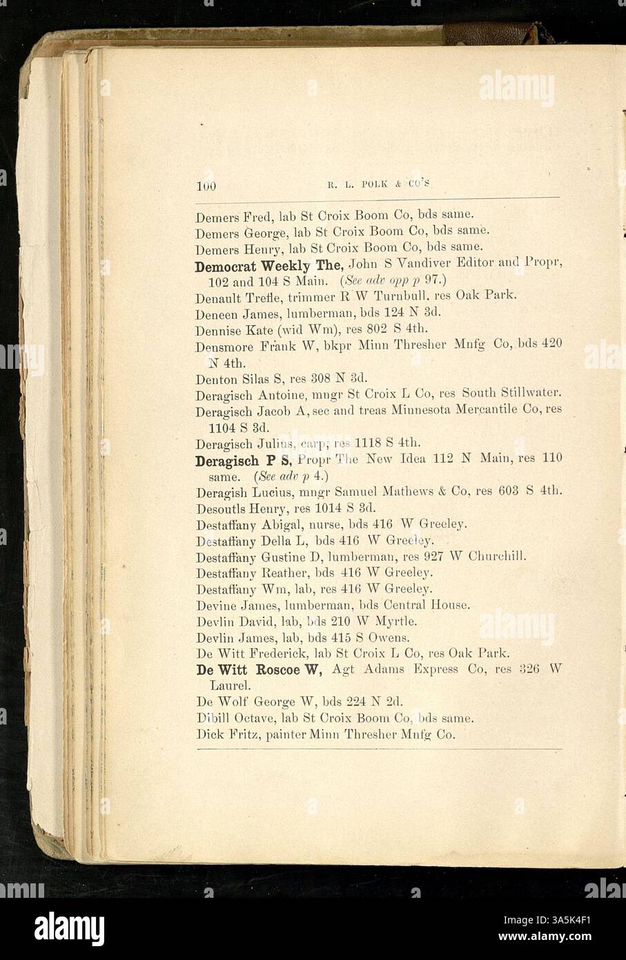 This directory, dated 1890-91, provides an alphabetical list of ...