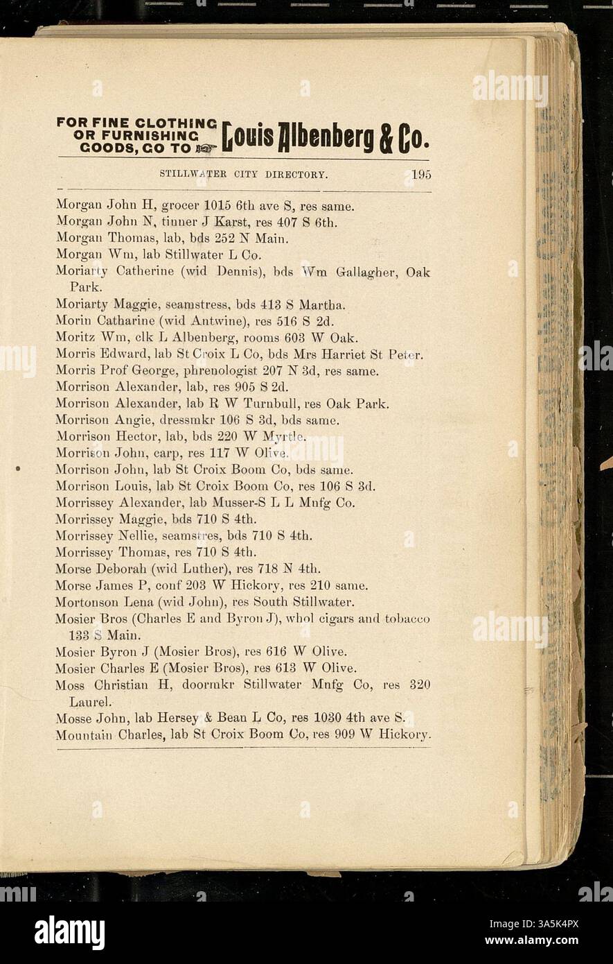 This 1890-91 directory includes an alphabetical list of Stillwater ...