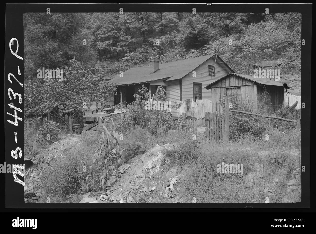 The rear view of house #4 at Georges Creek Mine in Logan County, West ...