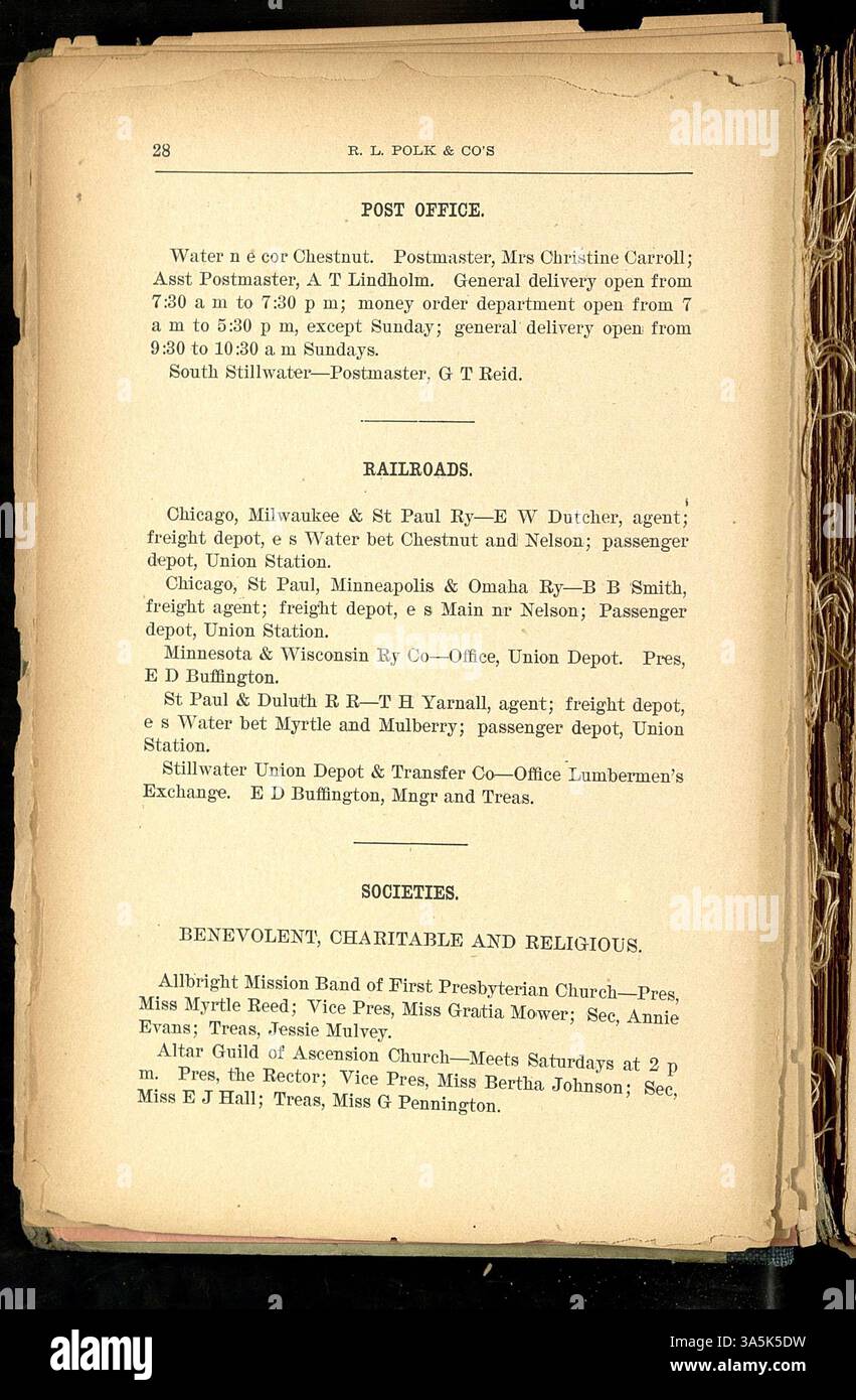 Features an alphabetical list of resident names hi-res stock ...