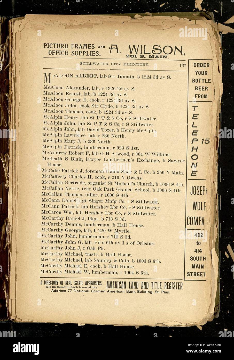 The 1898-99 edition of the Stillwater City Directory contains an ...