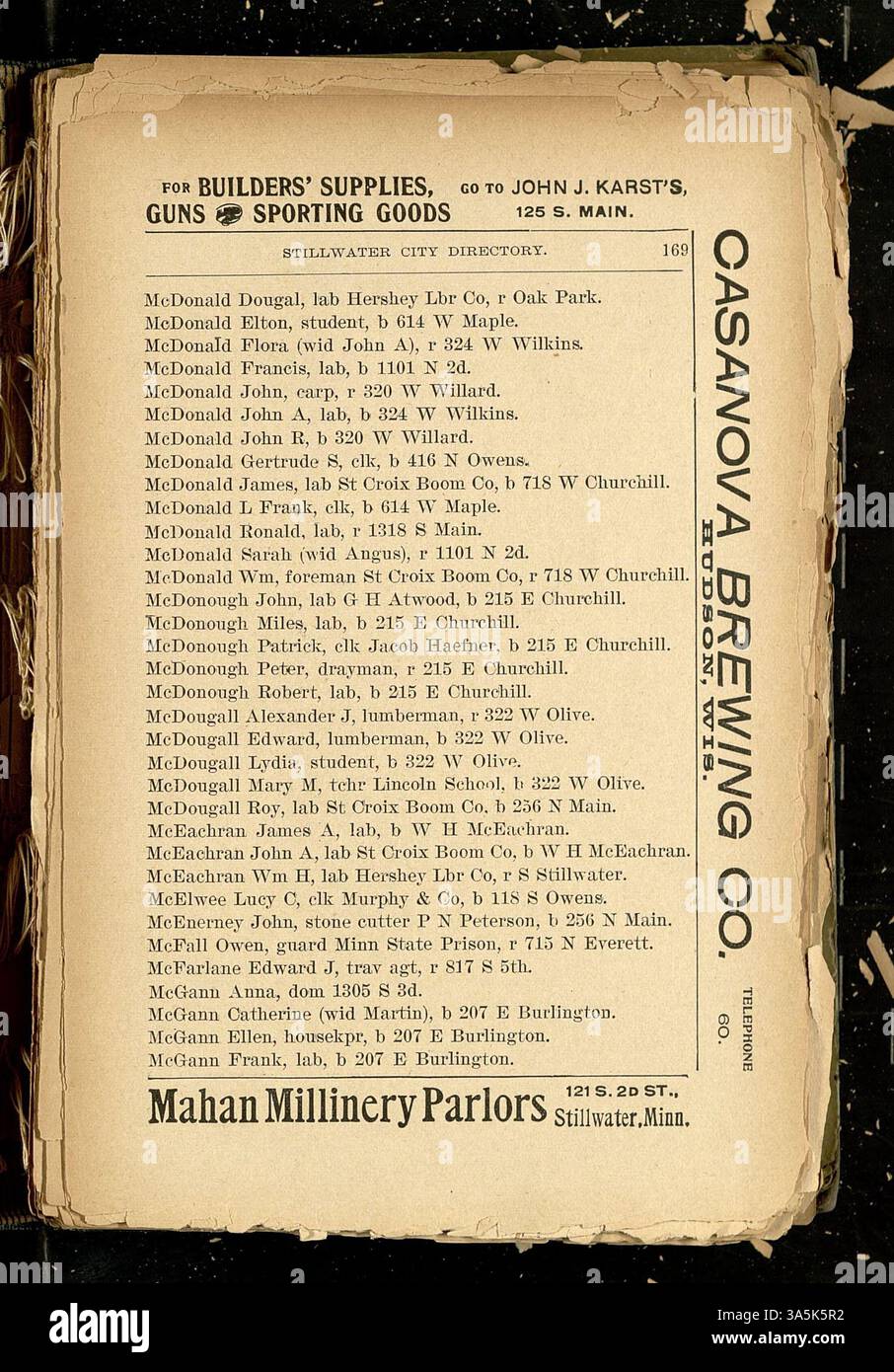 The 1898-99 edition of the Stillwater City Directory includes an ...