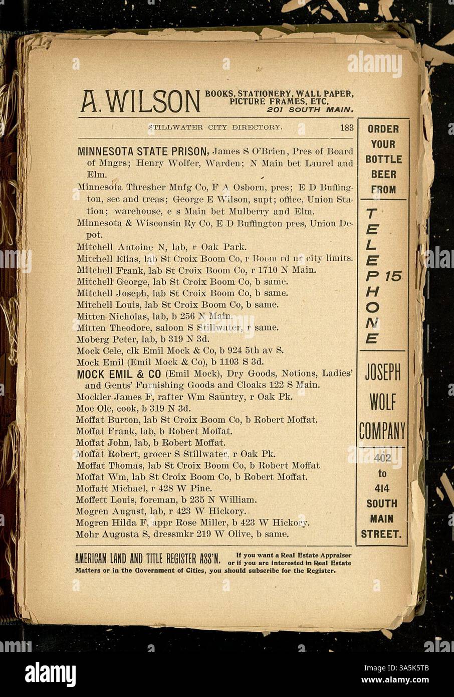 This 1898-99 Stillwater City Directory includes an alphabetical list of ...