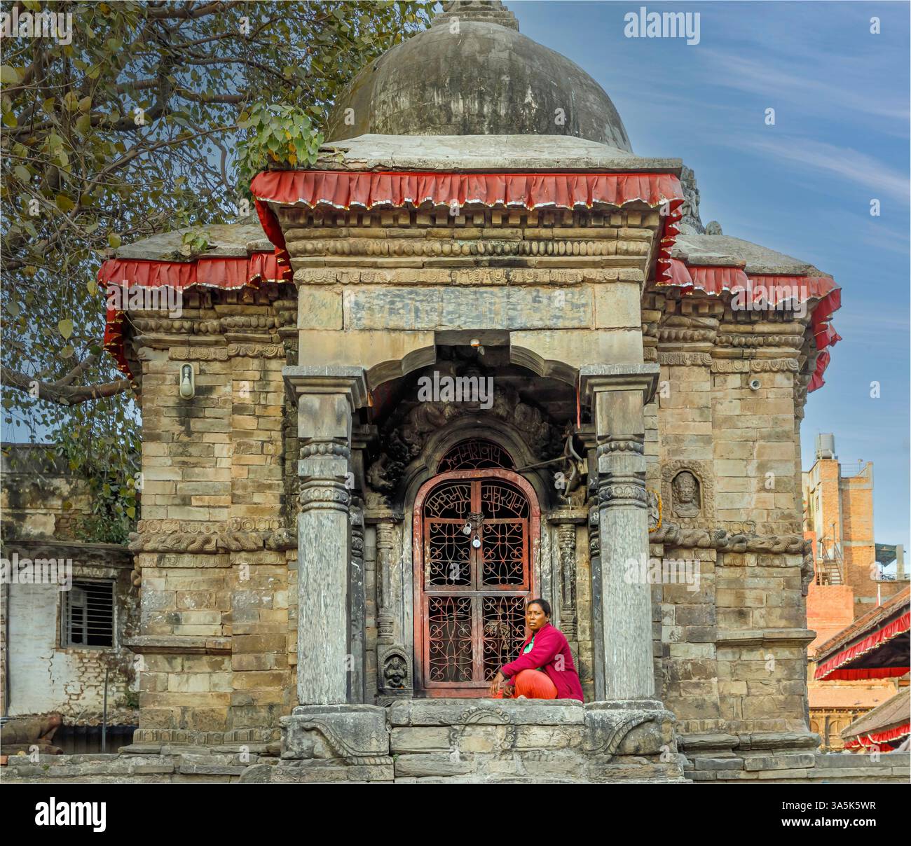 Dunbar Square, Bhaktapur, Nepal -February 11h 2025 - A Nepalese woman ...