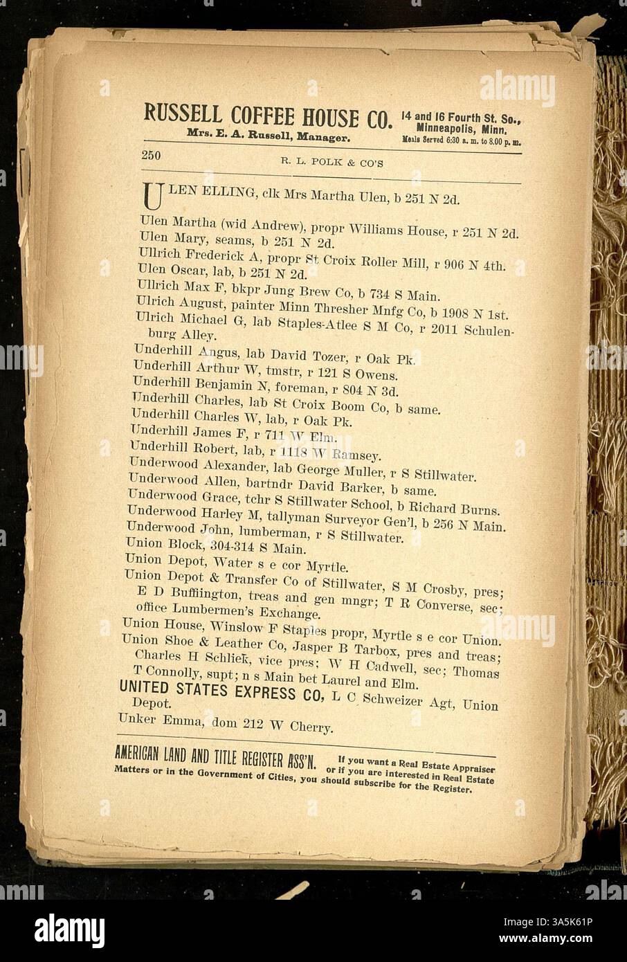 This 1898-99 directory contains an alphabetical list of residents with ...