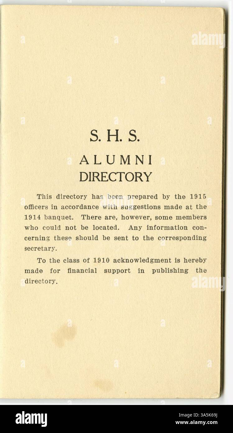 The Stillwater High School alumni directory includes names, addresses ...