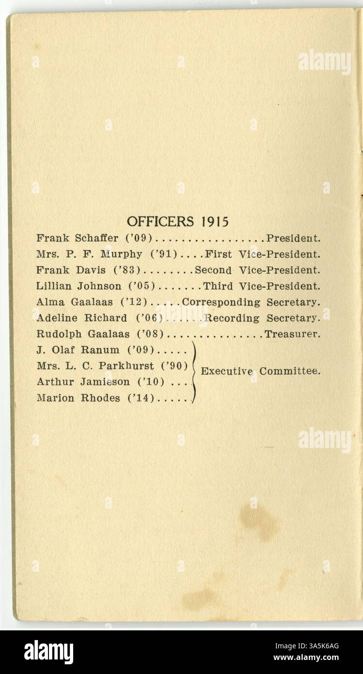 The Alumni directory of Stillwater High School lists names, addresses ...