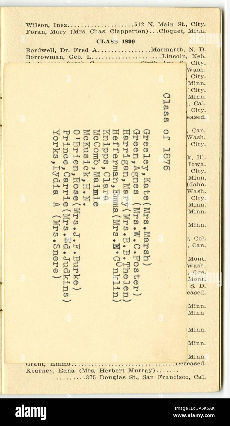 Stillwater High School's alumni directory includes names, addresses ...