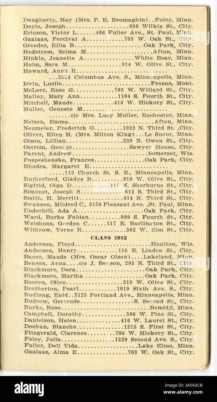 The Stillwater High School Alumni directory provides names, addresses ...