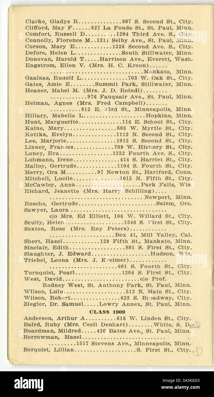 The Stillwater High School Alumni directory lists names, addresses, and ...