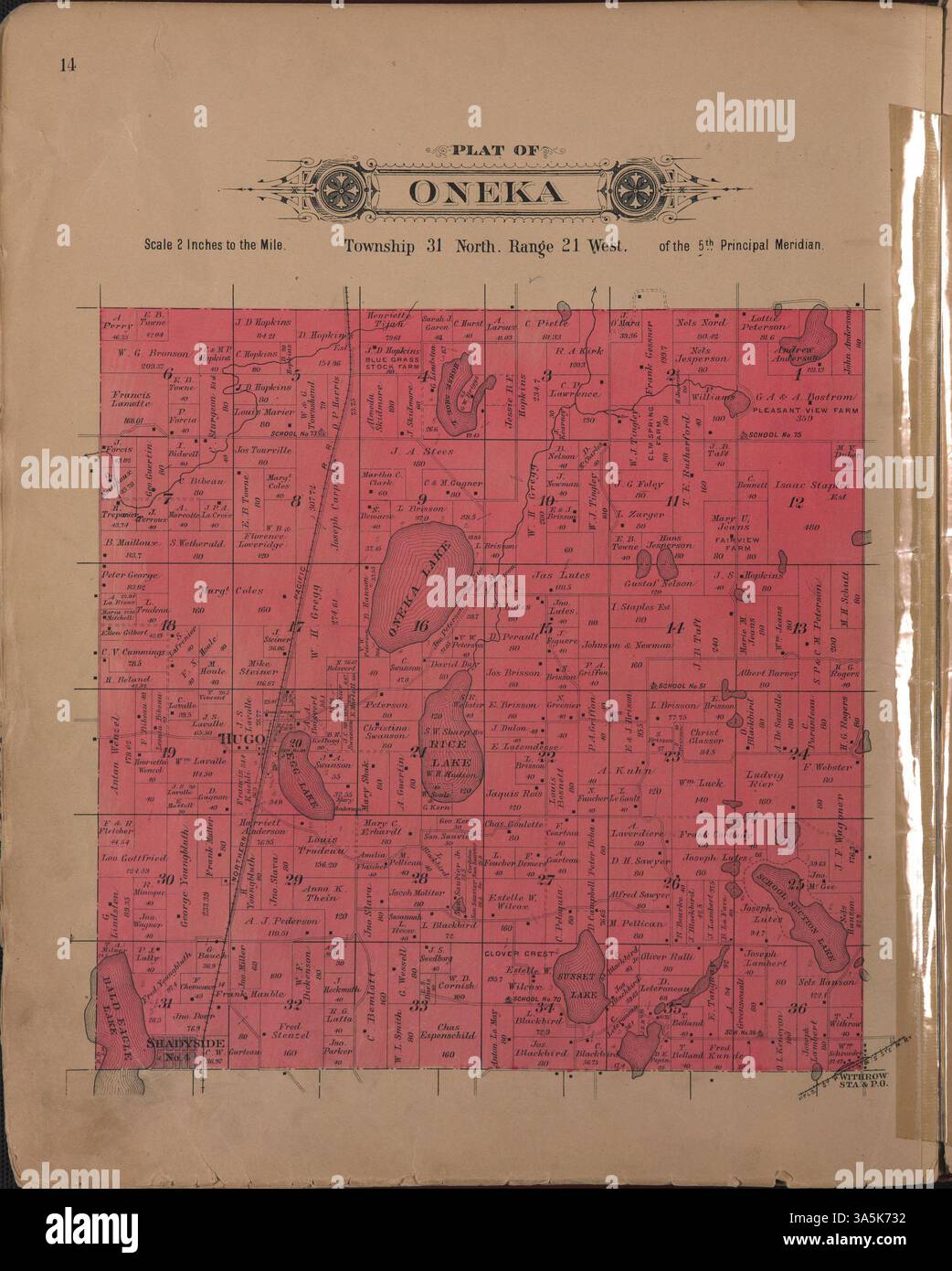 The 1901 plat book of Washington County, Minnesota, includes 52 colored ...