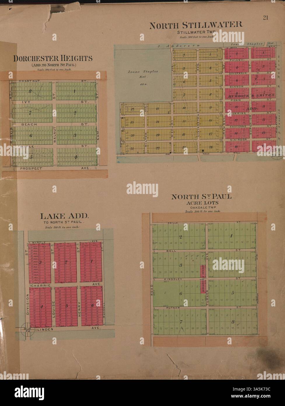 This 1901 plat book of Washington County, Minnesota, contains 52 ...