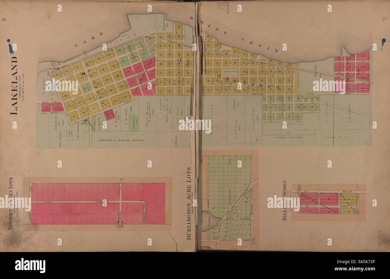 The 1901 plat book of Washington County, Minnesota, features 52 colored ...