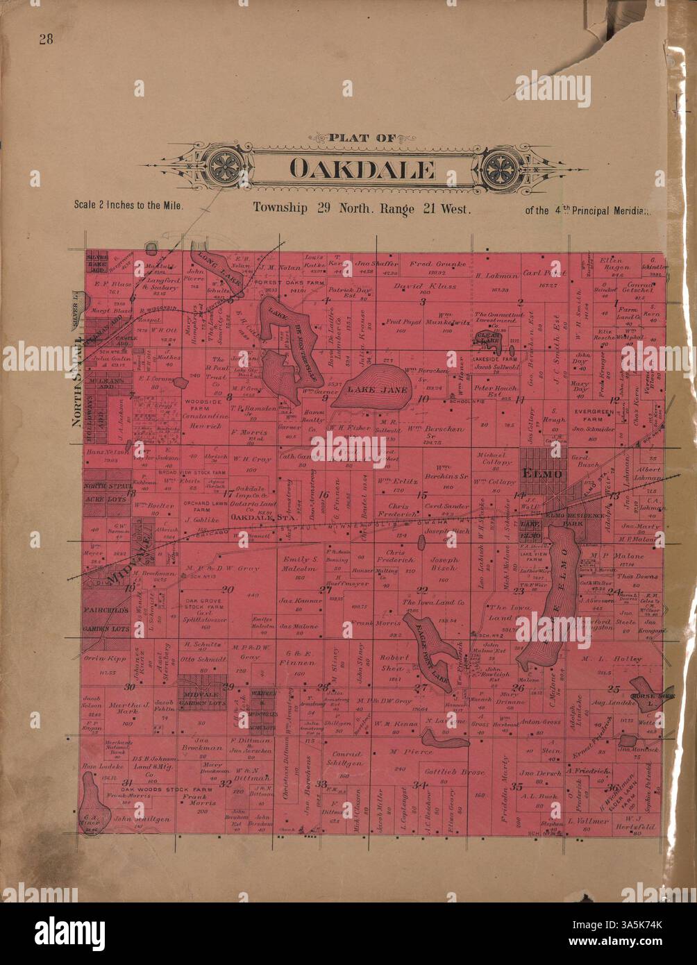 The 1901 plat book of Washington County, Minnesota, contains 52 colored ...