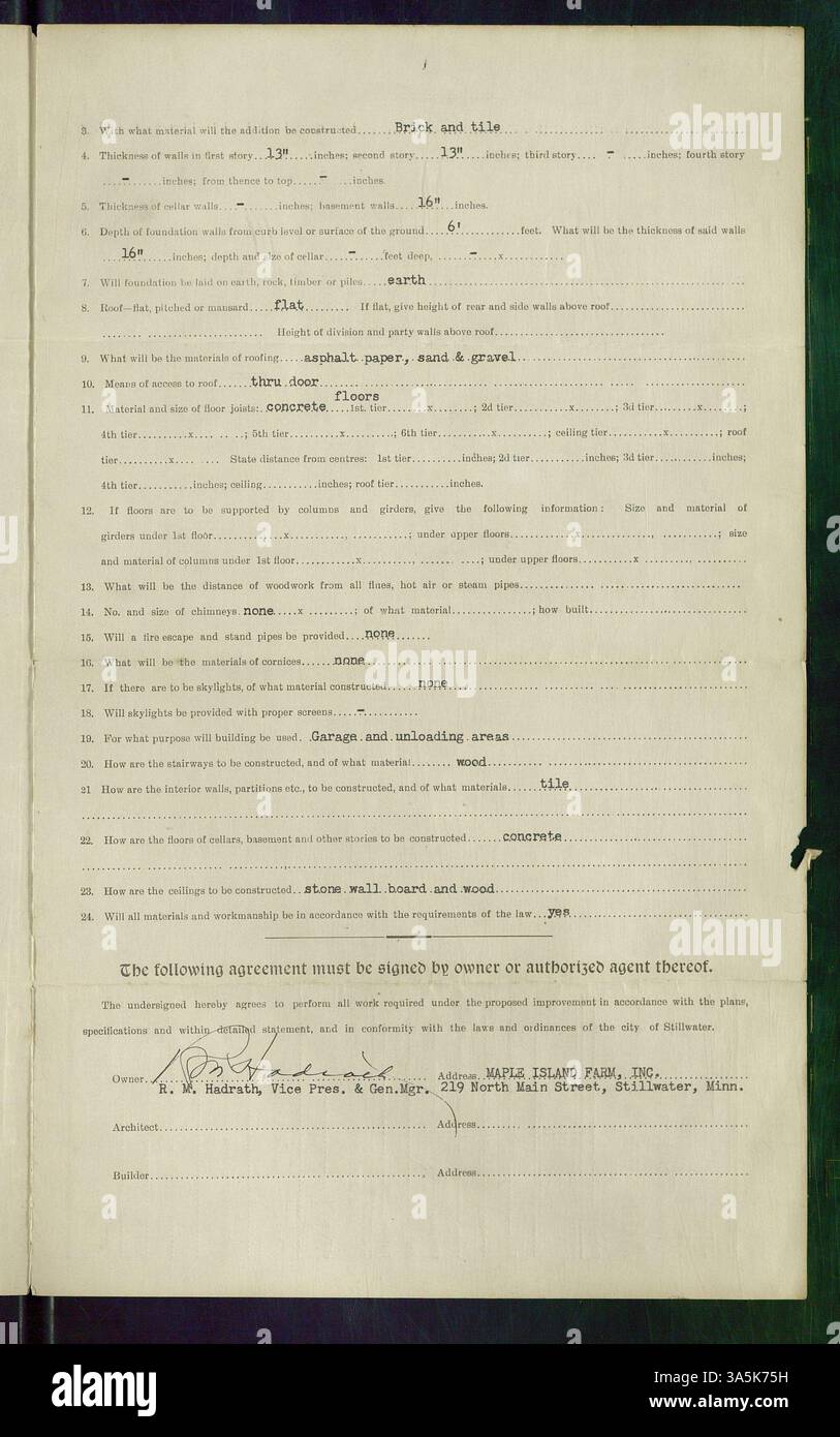 Maple island farm incorporated permit granted on october 1 hi-res stock ...