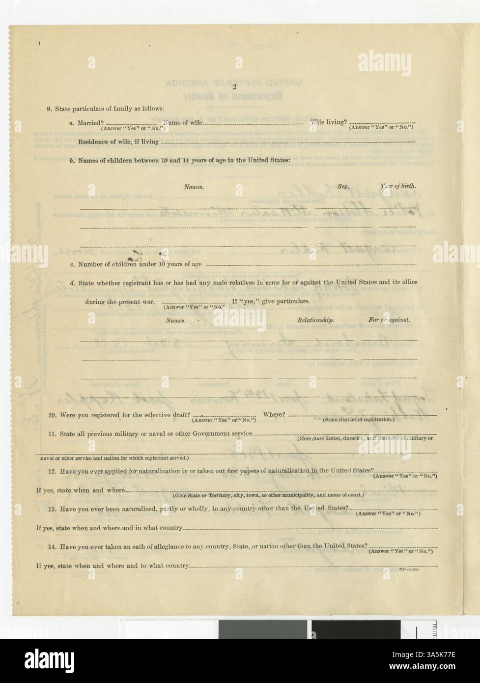 This is the registration affidavit of August Fidler, sworn before Chief ...