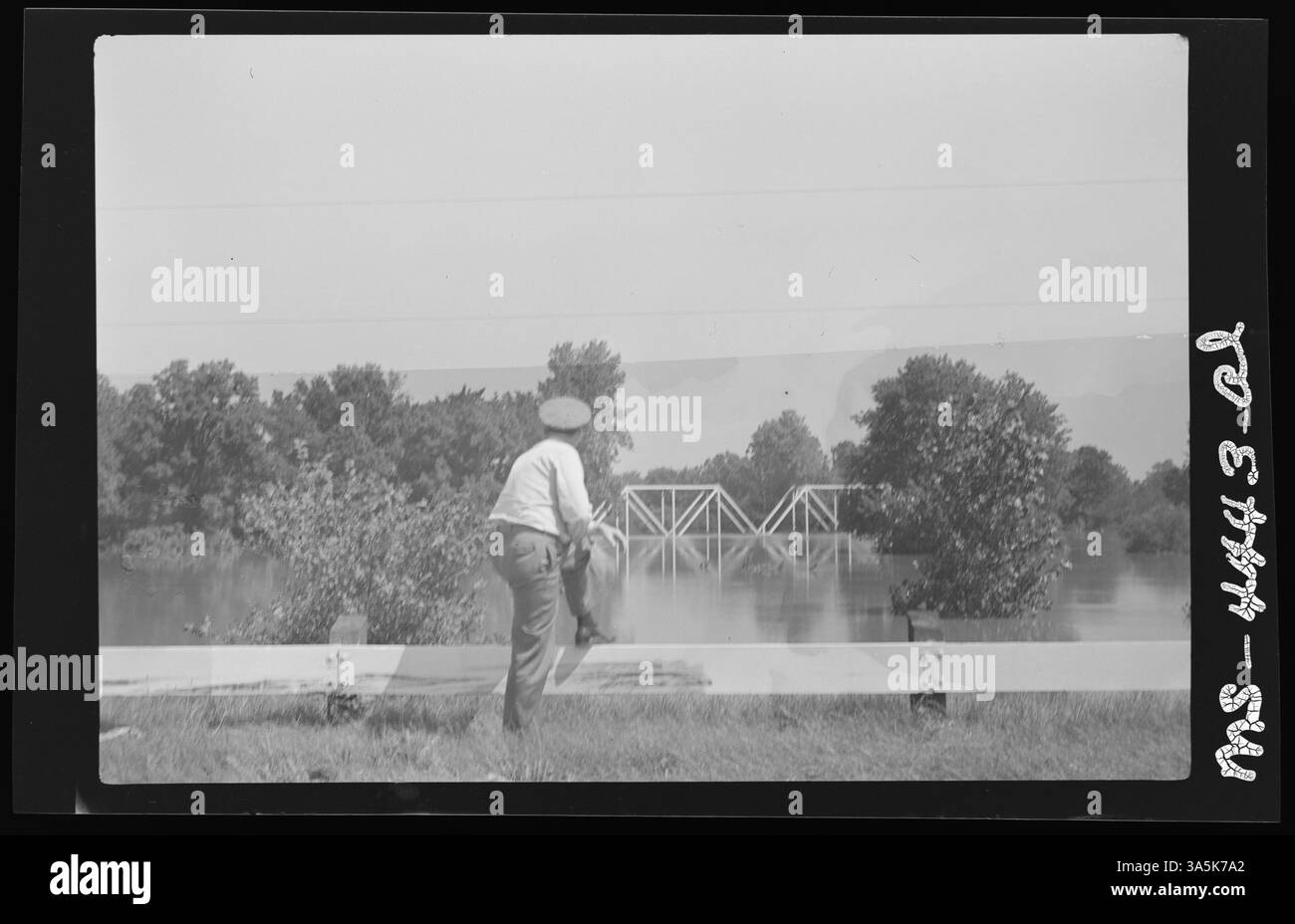 A spectator observing a bridge in Randolph County, Illinois ...