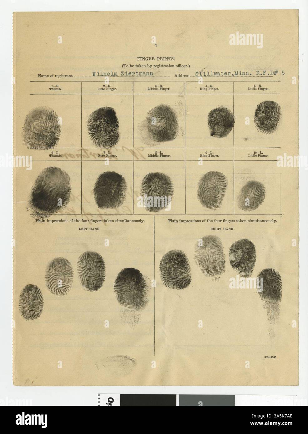 A registration affidavit for Wilhelm Ziertmann, a German alien enemy ...