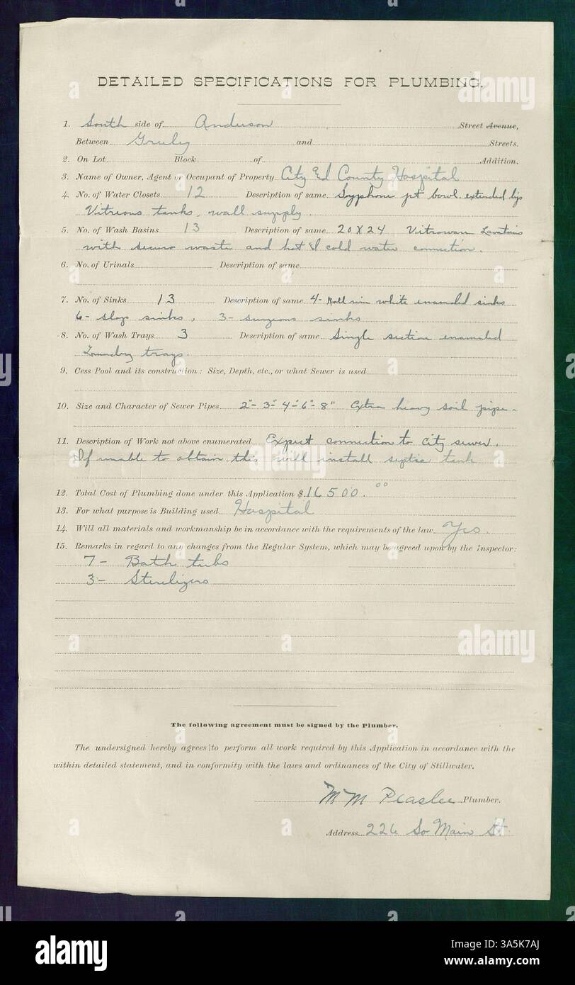Building permit application for a new hospital located at the southeast ...