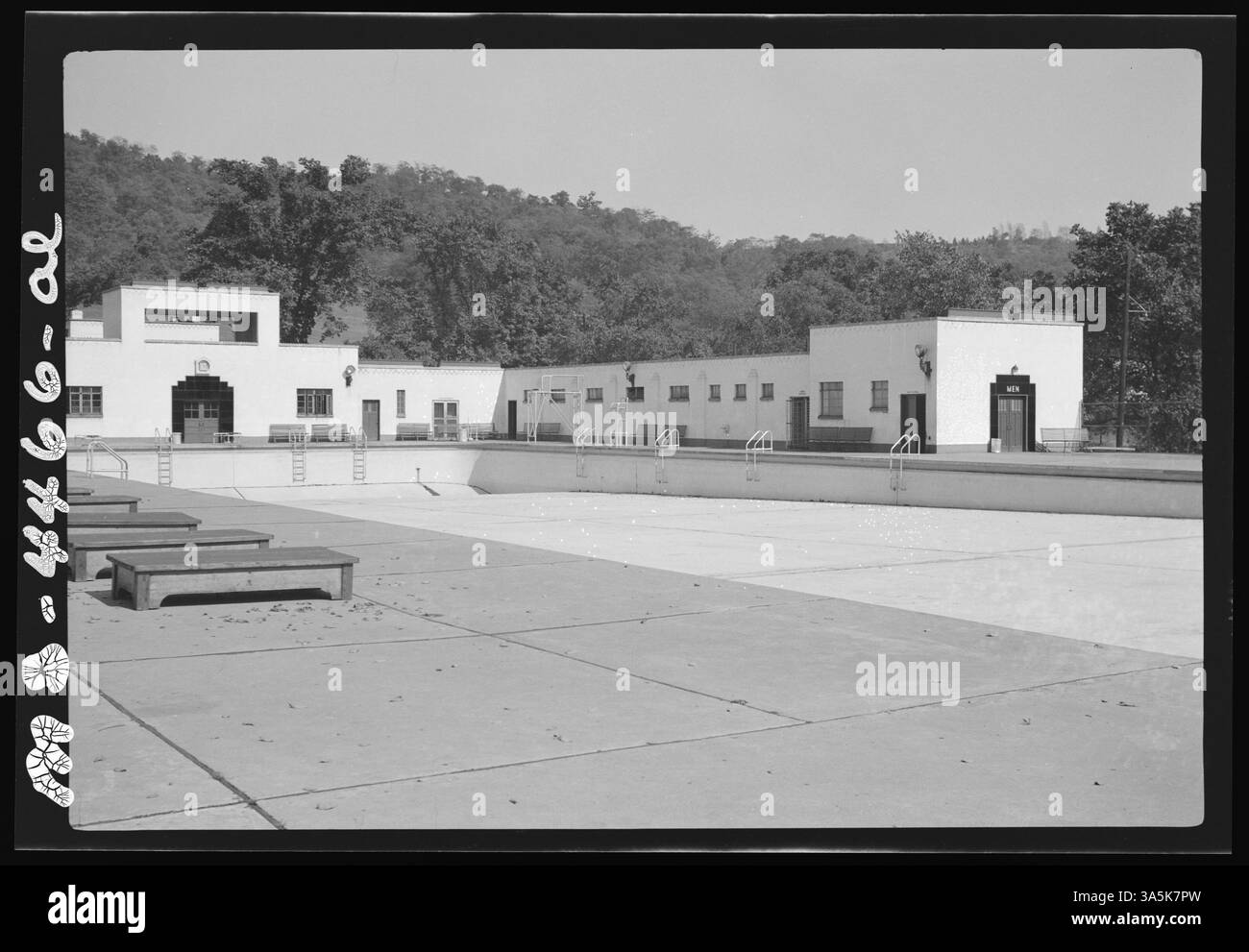 A photograph of a dry swimming pool in Wheeling, Ohio County, West ...