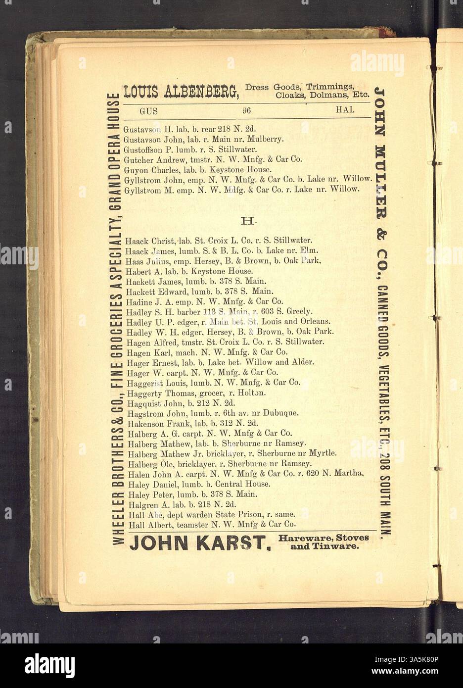 This 1882-83 edition of the Stillwater City Directory lists the names ...