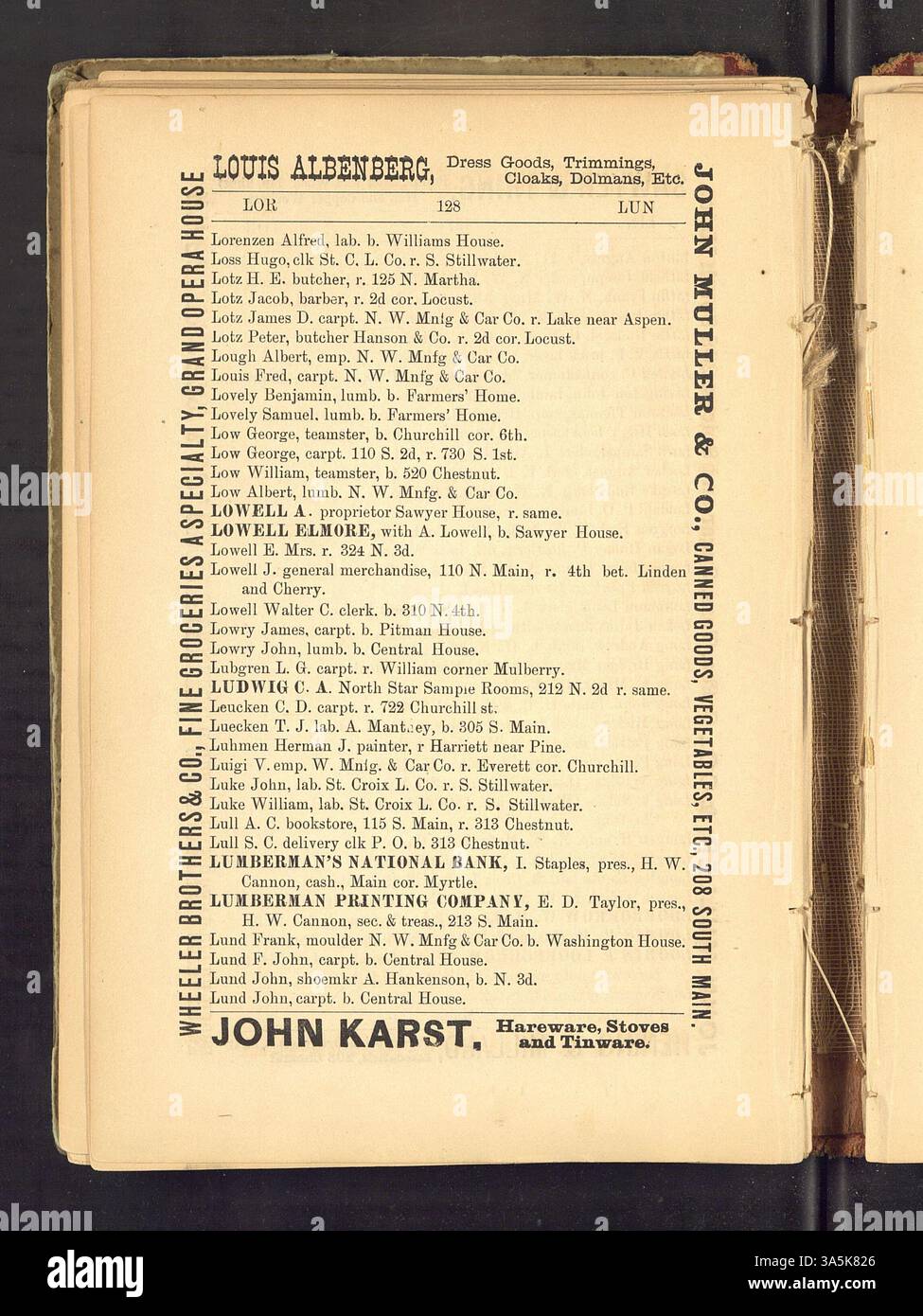 This directory for 1882-83 features an alphabetical list of names ...