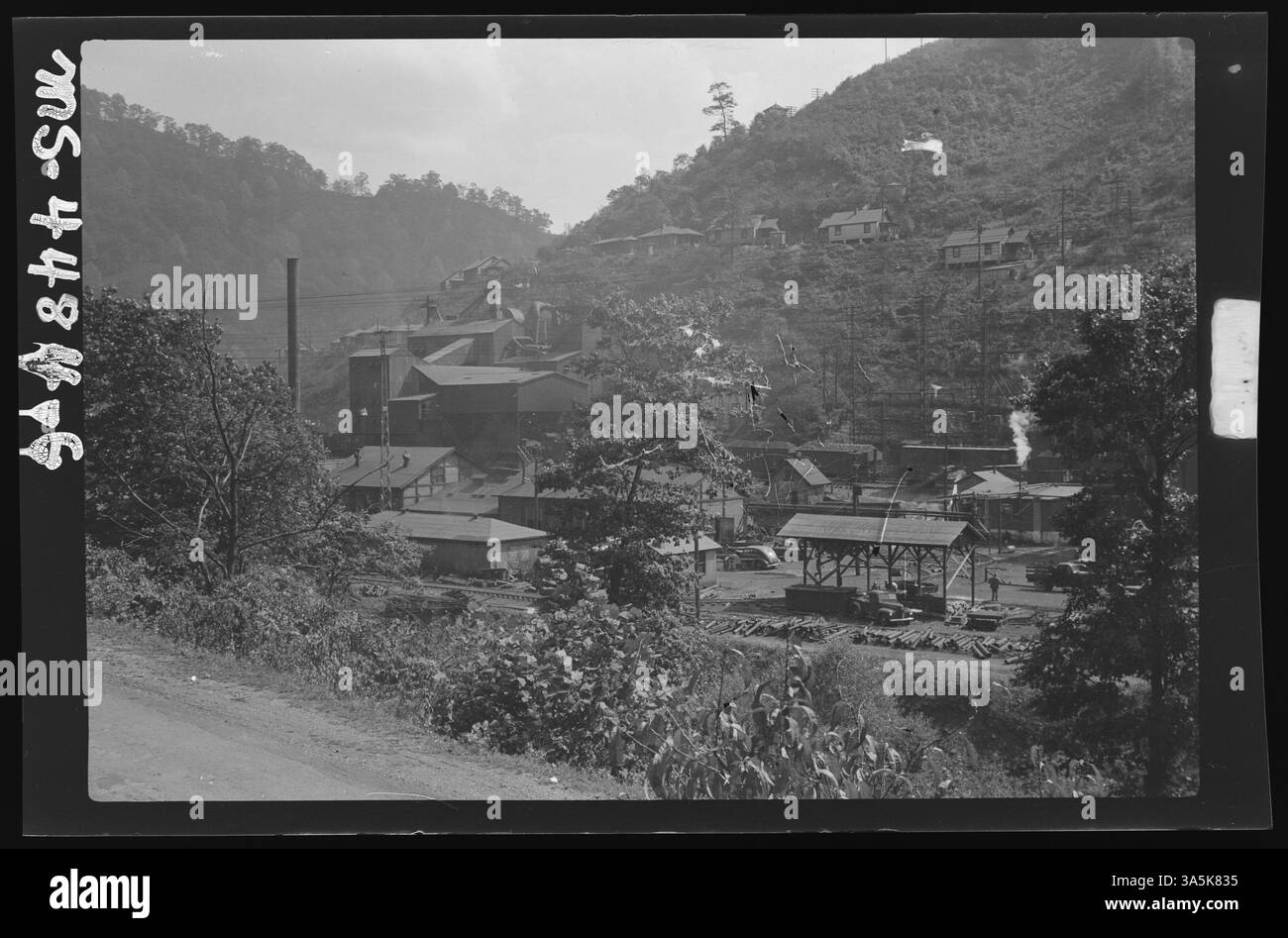 A section of housing built on the canyon wall near the Solvay Mine in ...
