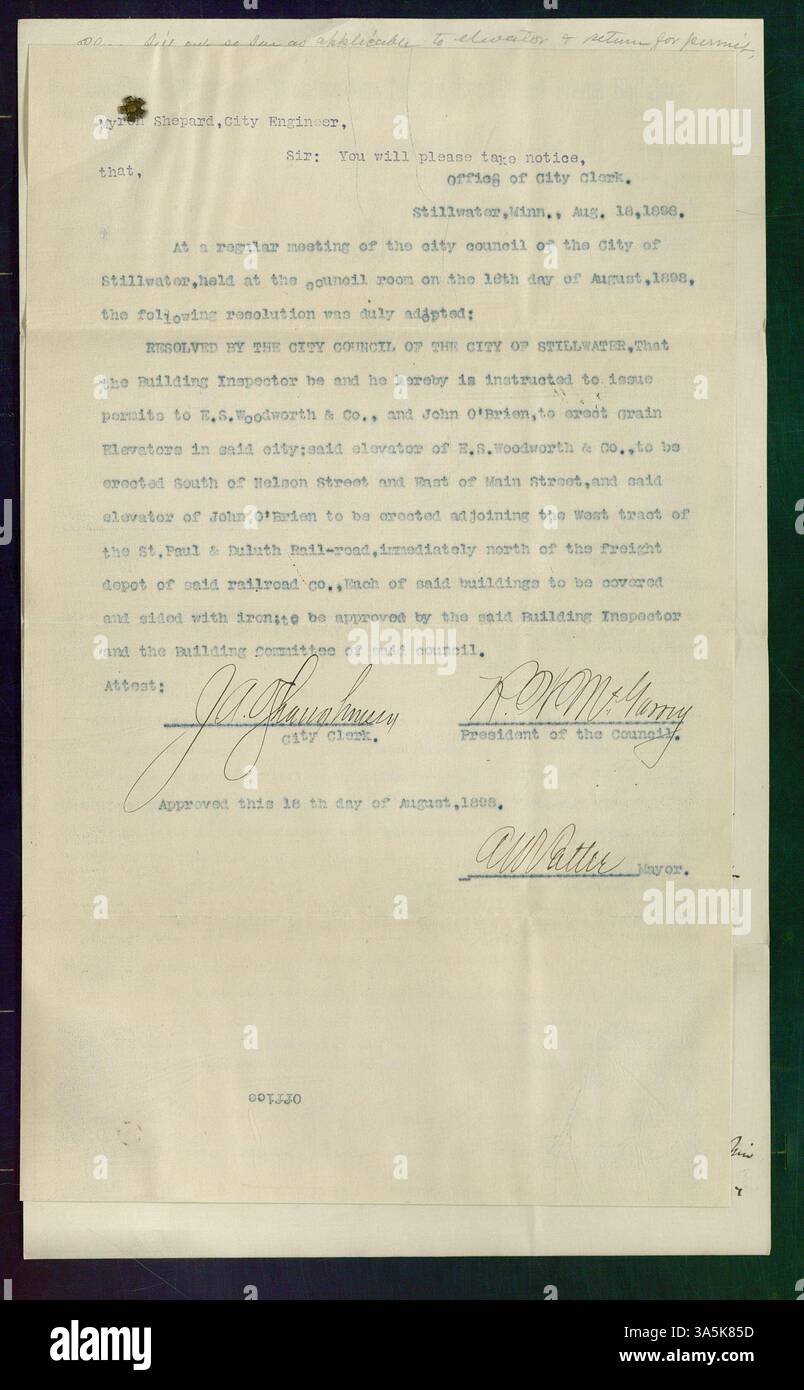 Building permit number 963 was issued for a new frame building in ...