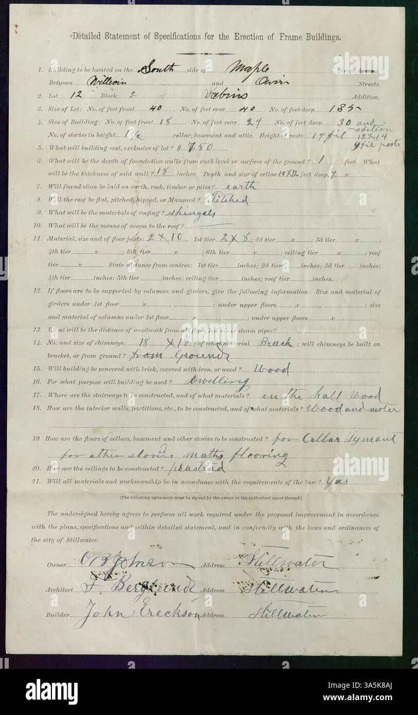 August johnson was the builder hi-res stock photography and images - Alamy