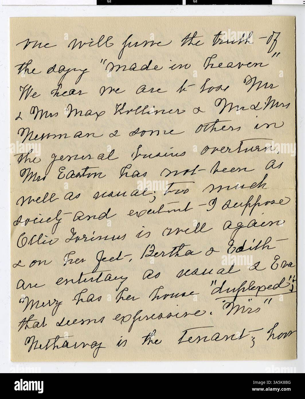 A personal letter from nellie mccluer hi-res stock photography and ...