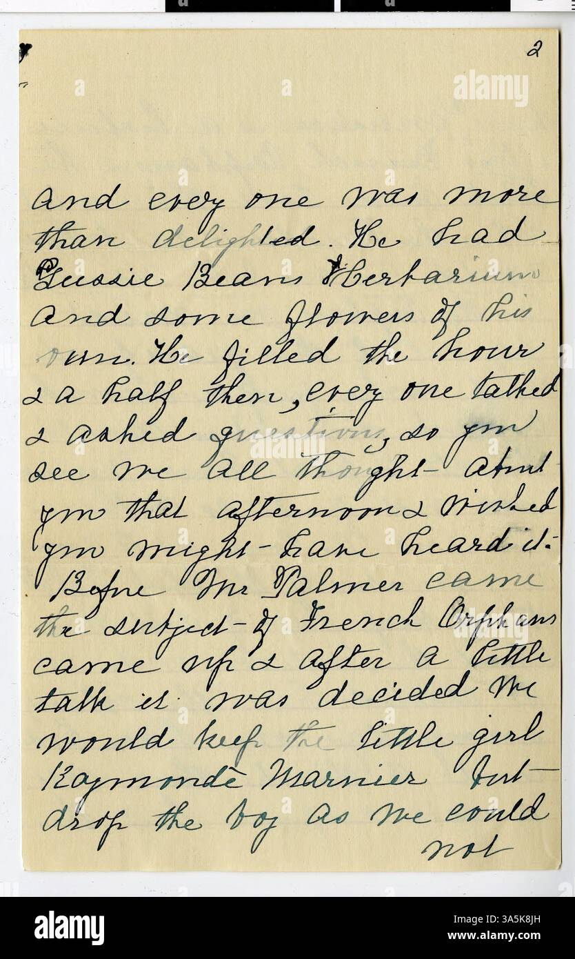 This handwritten letter, composed by Nellie McCluer from Stillwater ...