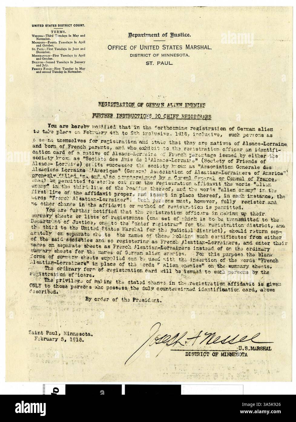 Detailed written instructions for the registration of German aliens ...