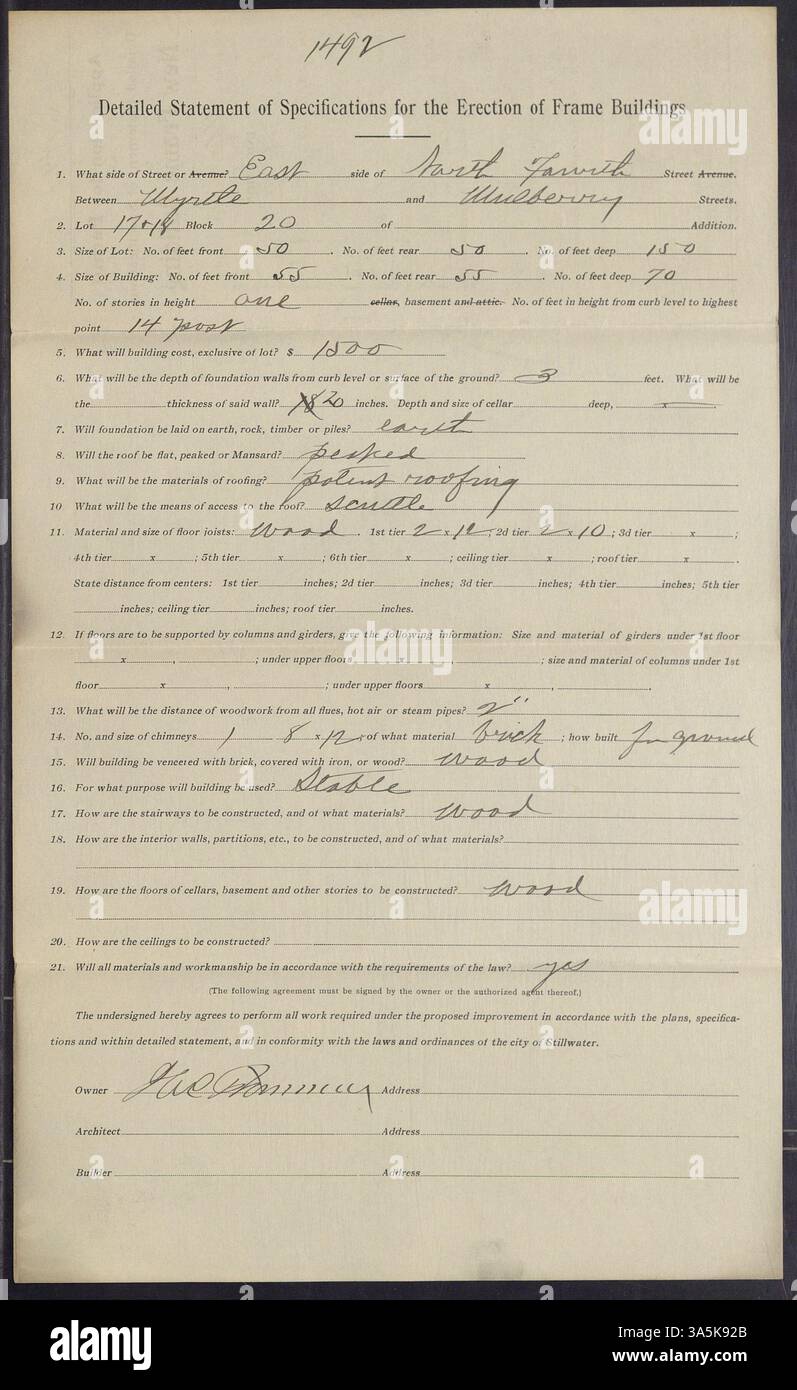 On March 15, 1912, a building permit was granted for the construction ...