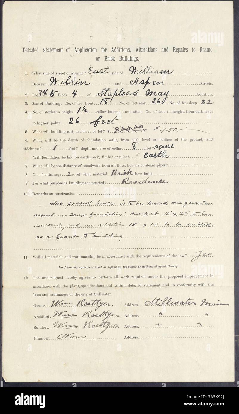 Owned and built by william roettger hi-res stock photography and images ...