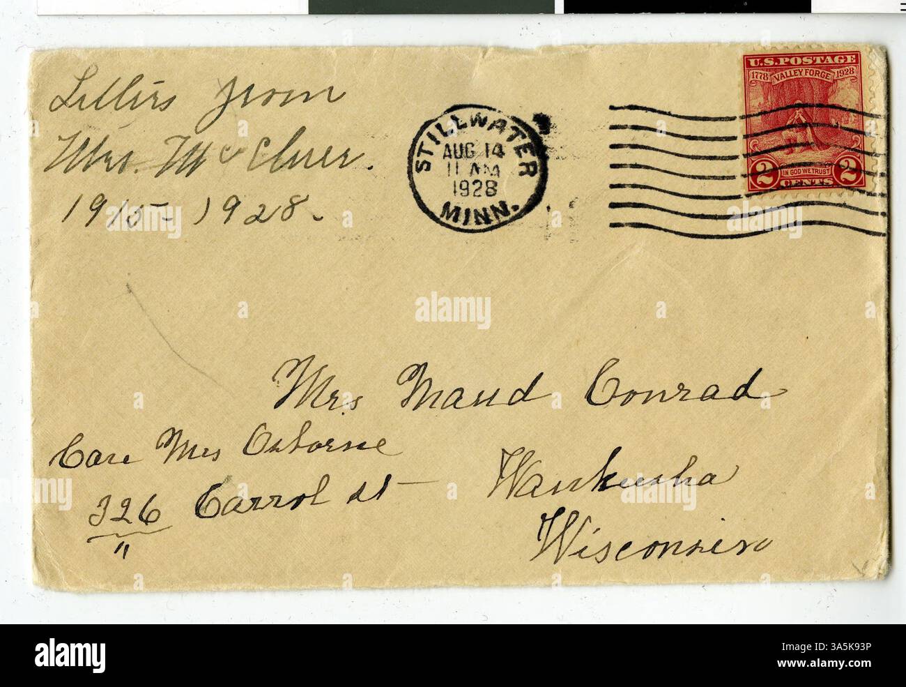A six-page handwritten letter from Helen 'Nellie' McCluer of Stillwater ...