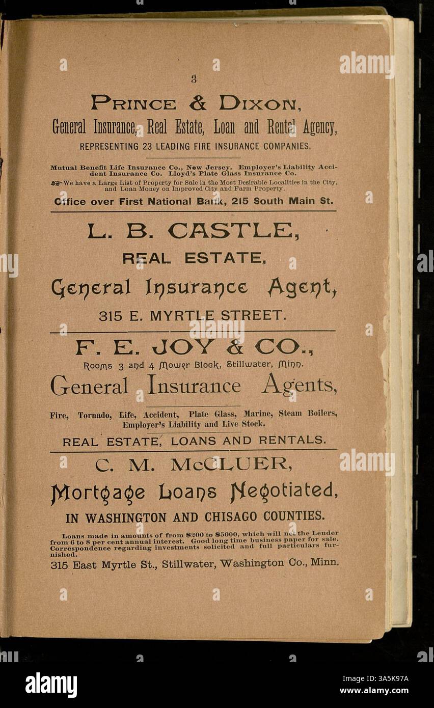 The Stillwater City Directory, 1892-93, provides an alphabetical list ...
