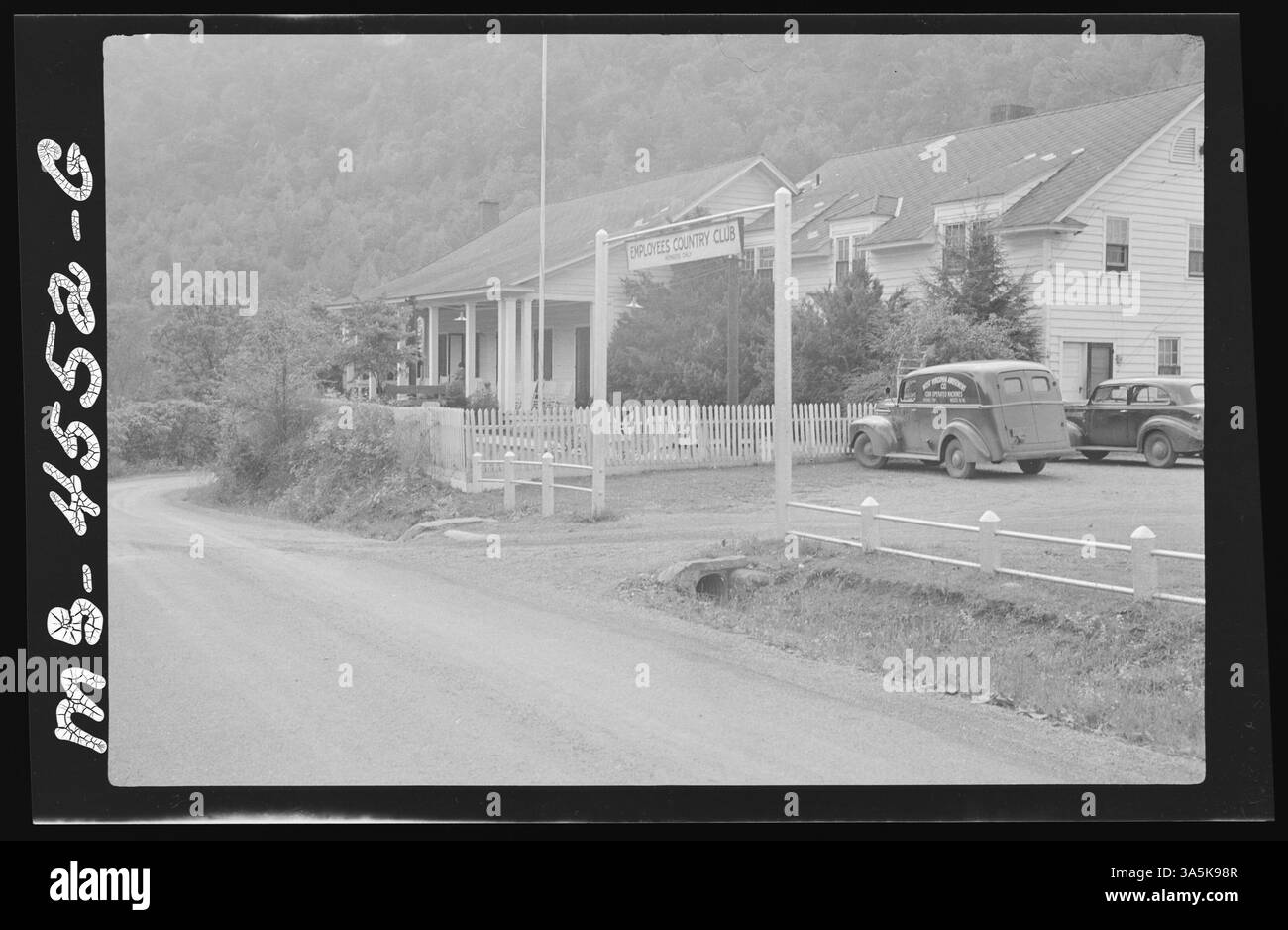 A 1946 photograph showing the employee clubhouse and golf course at U.S ...