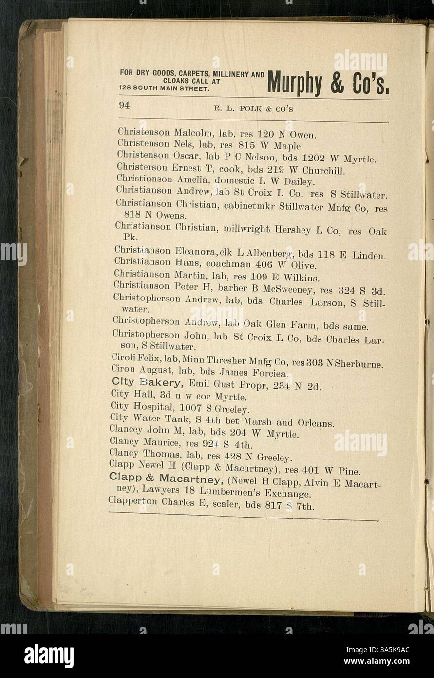 The 1892-93 Stillwater City Directory features an alphabetical list of ...