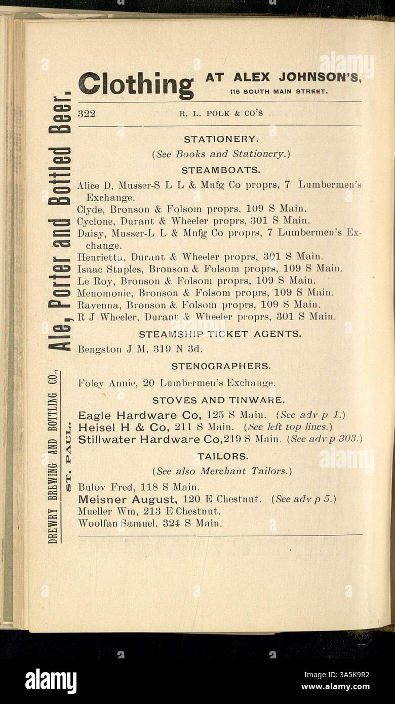 The Stillwater City Directory for 1892-93 features an alphabetical list ...