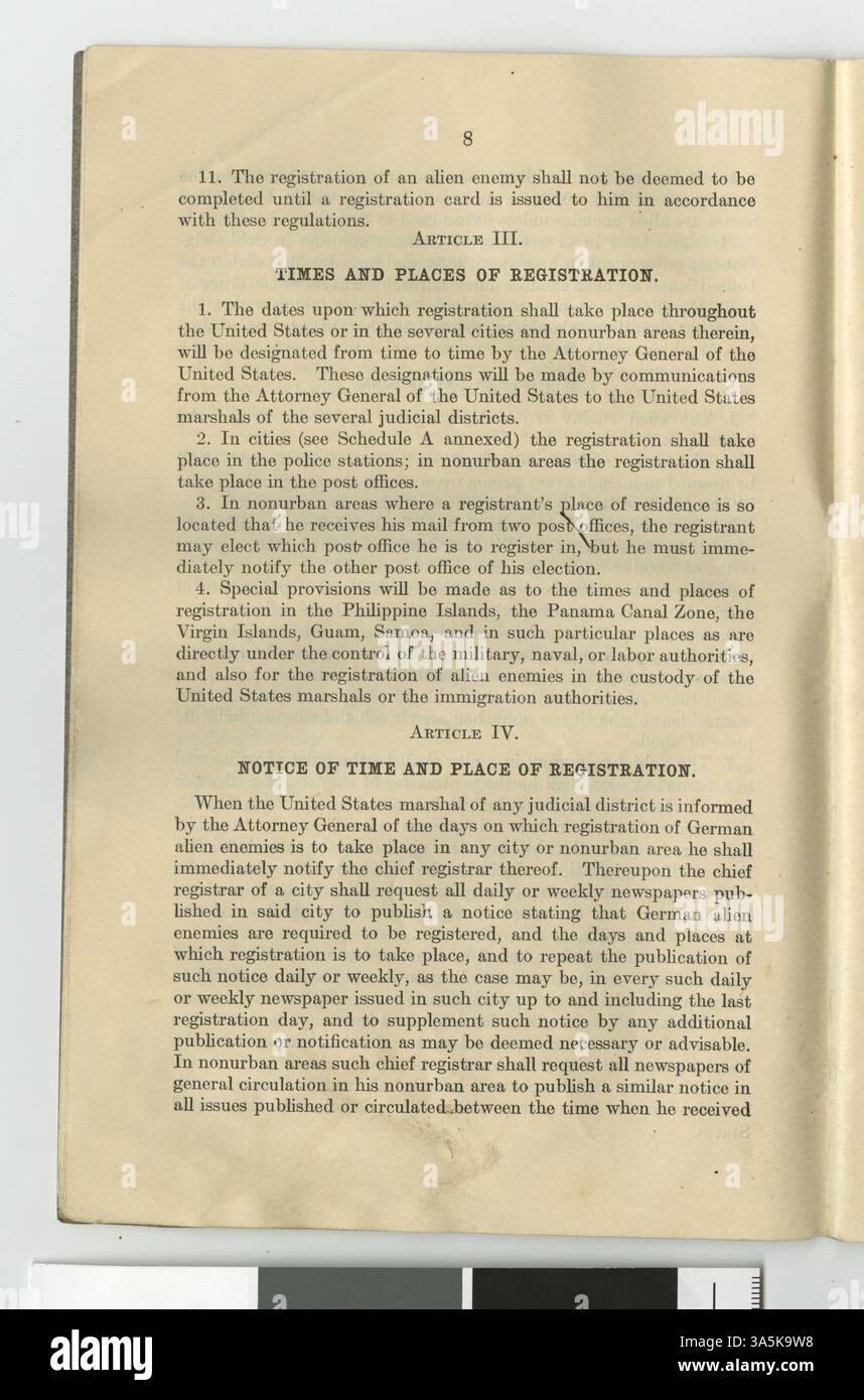 This document describes the regulations in place for the registration ...