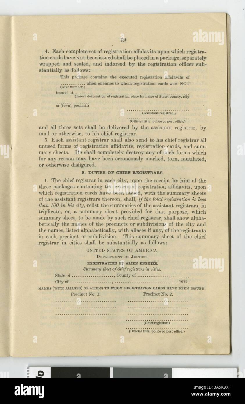 This document details the registration process for German Alien Enemies ...